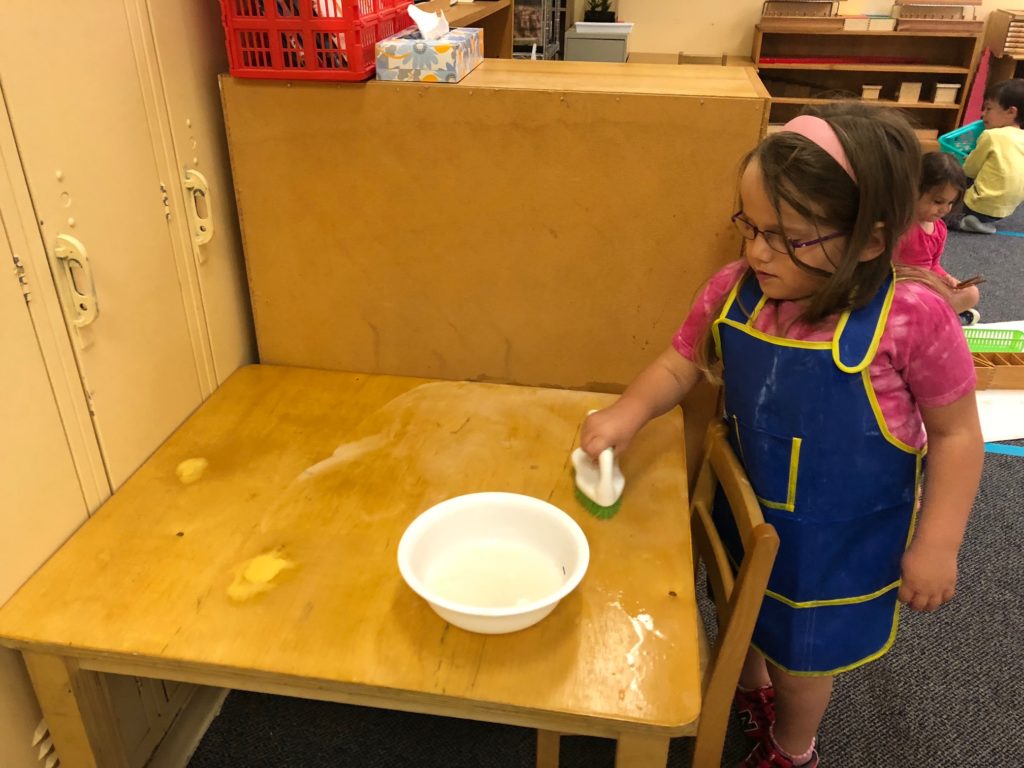 Did you know that the Table Scrubbing Lesson in a Montessori classroom ...